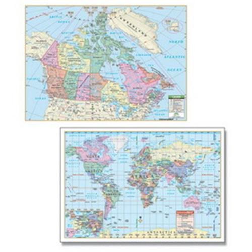 Universal Map 27150 Canada - World Rolled Map Combo - Laminated ...