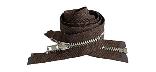 YKK #7 14 Inch to 36 Inch Aluminum Separating Jacket Zipper Heavy Duty Metal Zippers for Sewing ...