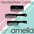 Amelia Beauty,6in Black Plastic Detangling Rake Comb, Made in USA ...