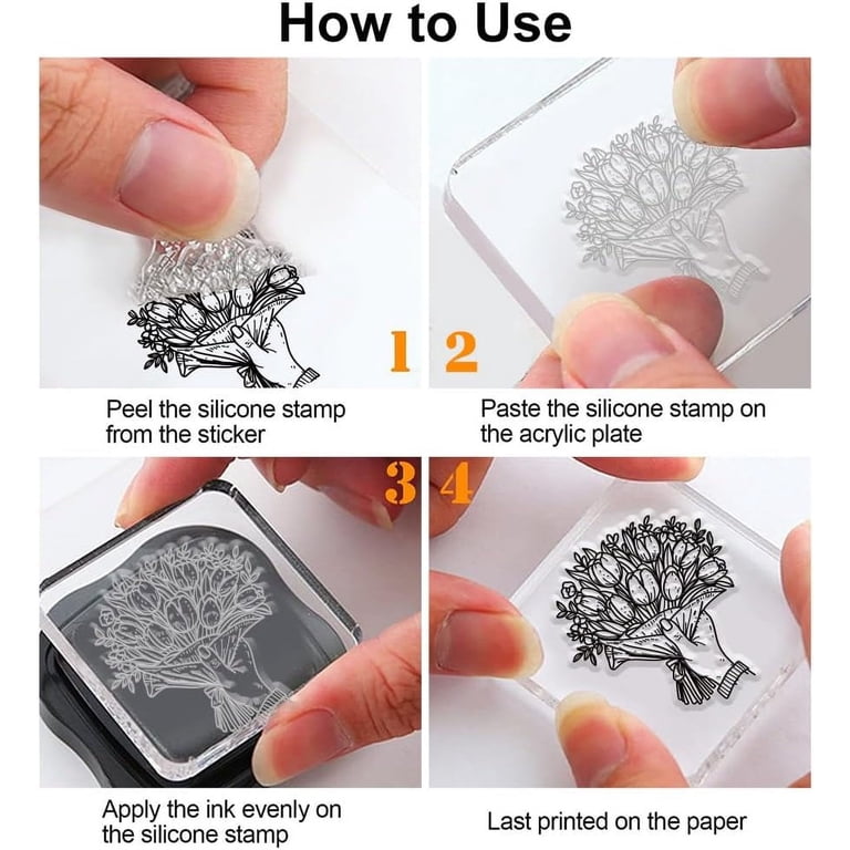 Colaxi 4 Pieces Stamp Positioning Ruler Ruler Rubber Stamp Coloring ...