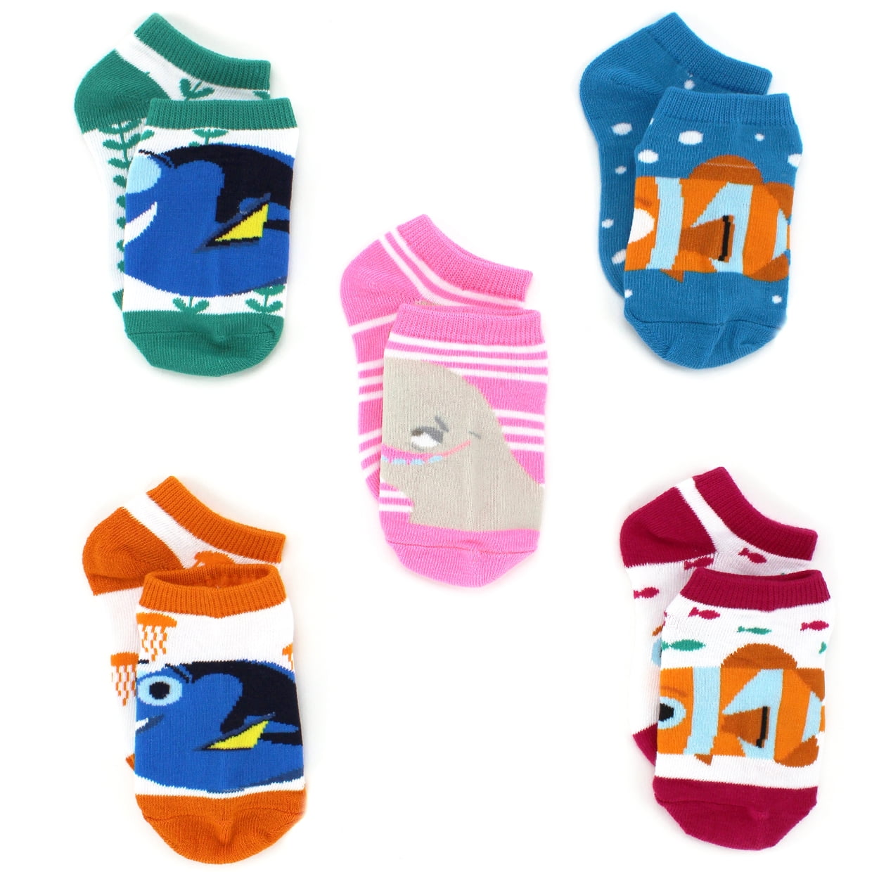 Finding Dory Nemo Girls 5-pack Socks 1977FZ2 - Walmart.com