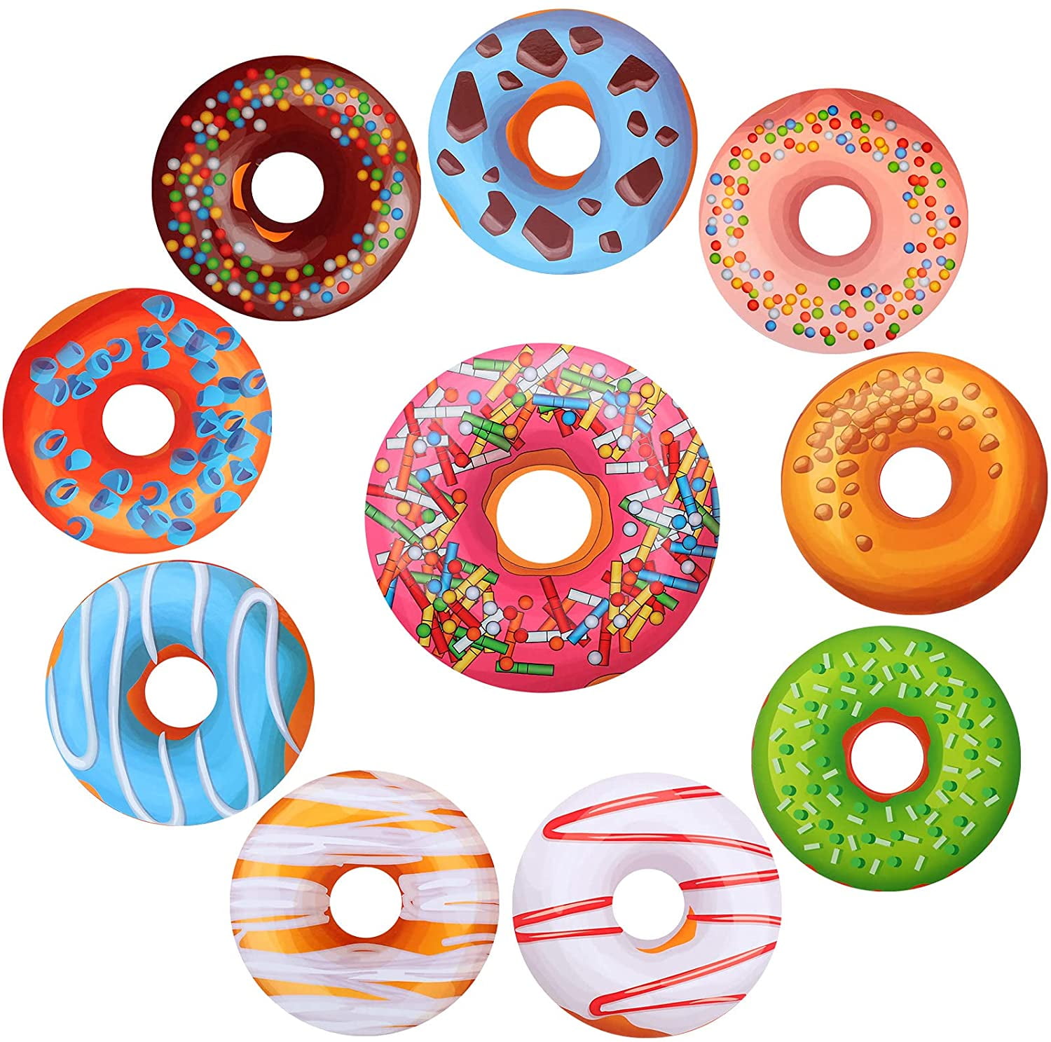 50 Pieces Donuts Cut-Outs Colorful Mid Century Mod Donuts Cutouts Candy ...