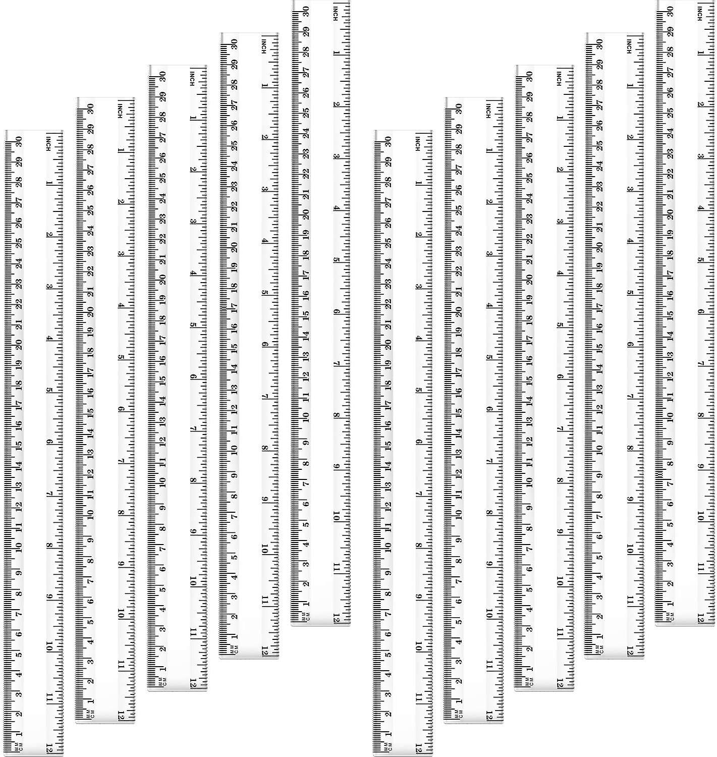 20 reglas de plástico de 12 pulgadas, regla recta, reglas de oficina ...