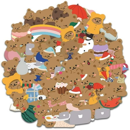 Heytea 50 PCS Little Bear Stickers Laptop Stickers,Motorcycle Bicycle ...