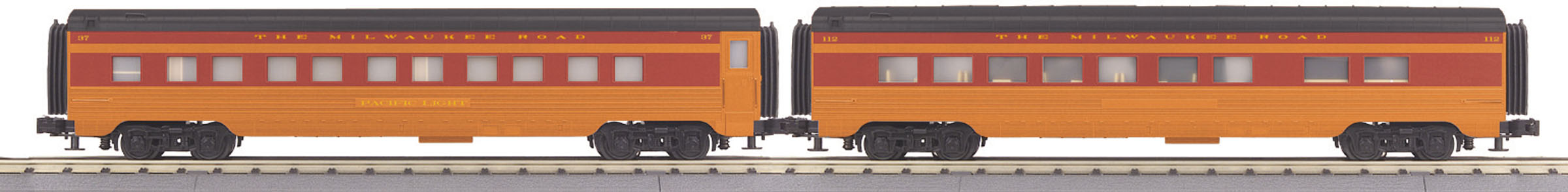 MTH 30-67860 O Milwaukee Road 60' Streamlined Fluted-Side ABS Sleeper/Diner Set - Walmart.com
