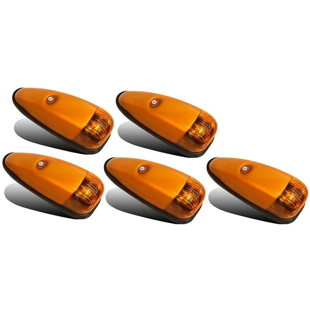 APSMOTIV 5x Amber Marker Top Roof Running Lights Kit Teardrop Style ...