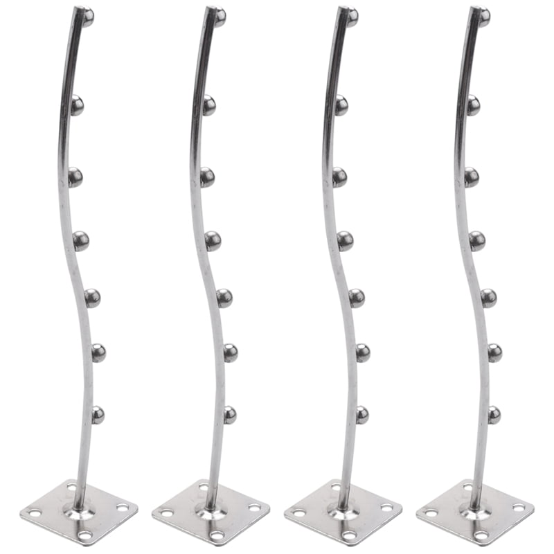 4X Wall Mount Waved Waterfall Hanger Rack 7 Beads Garment Display Hooks ...