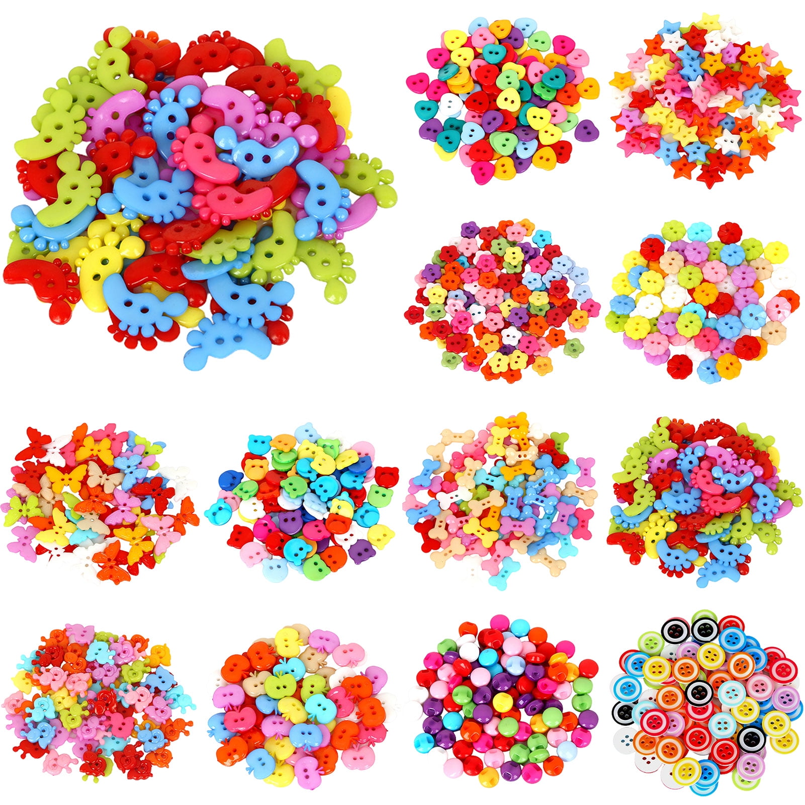 Hesroicy 50Pcs/Bag Buttons Cute DIY Plastic Exquisite Cartoon Shape ...