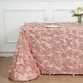 BalsaCircle 90x156 in Dusty Rose Taffeta Rectangle Tablecloth 3D Leaves ...