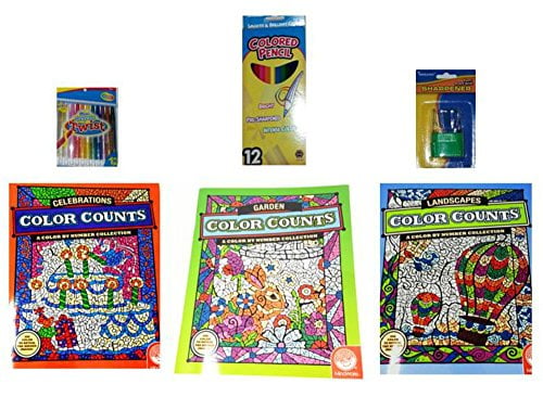 MindWare Color Counts Landscapes/Gardens/Celebrations Coloring Books ...