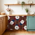 Blue White Red Rose Cabinet Curtains for Kitchen 28"W x 35"L, Patriotic ...