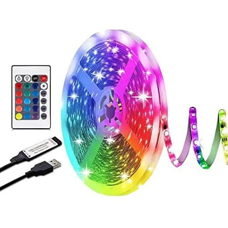 USB LED Strip Lights, DIY Indoor Decoration, TV Backlight, 24 Keys ...