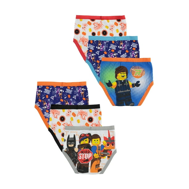 The LEGO Movie - LEGO Movie 2, Boys Underwear, 5 Pack + 1 Bonus Briefs ...