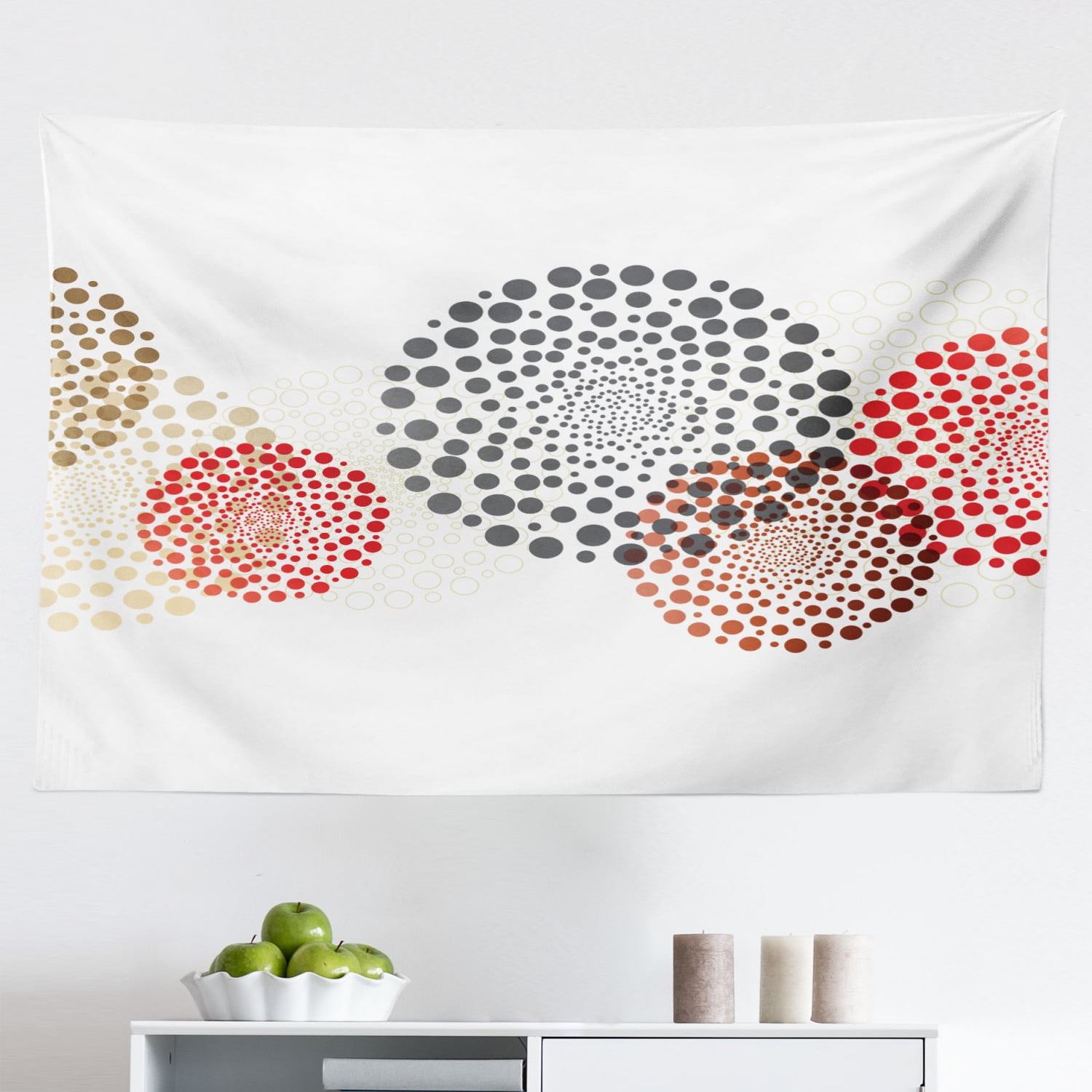 Abstract Tapestry, Graphic Curved Origami Design with Colored Details ...