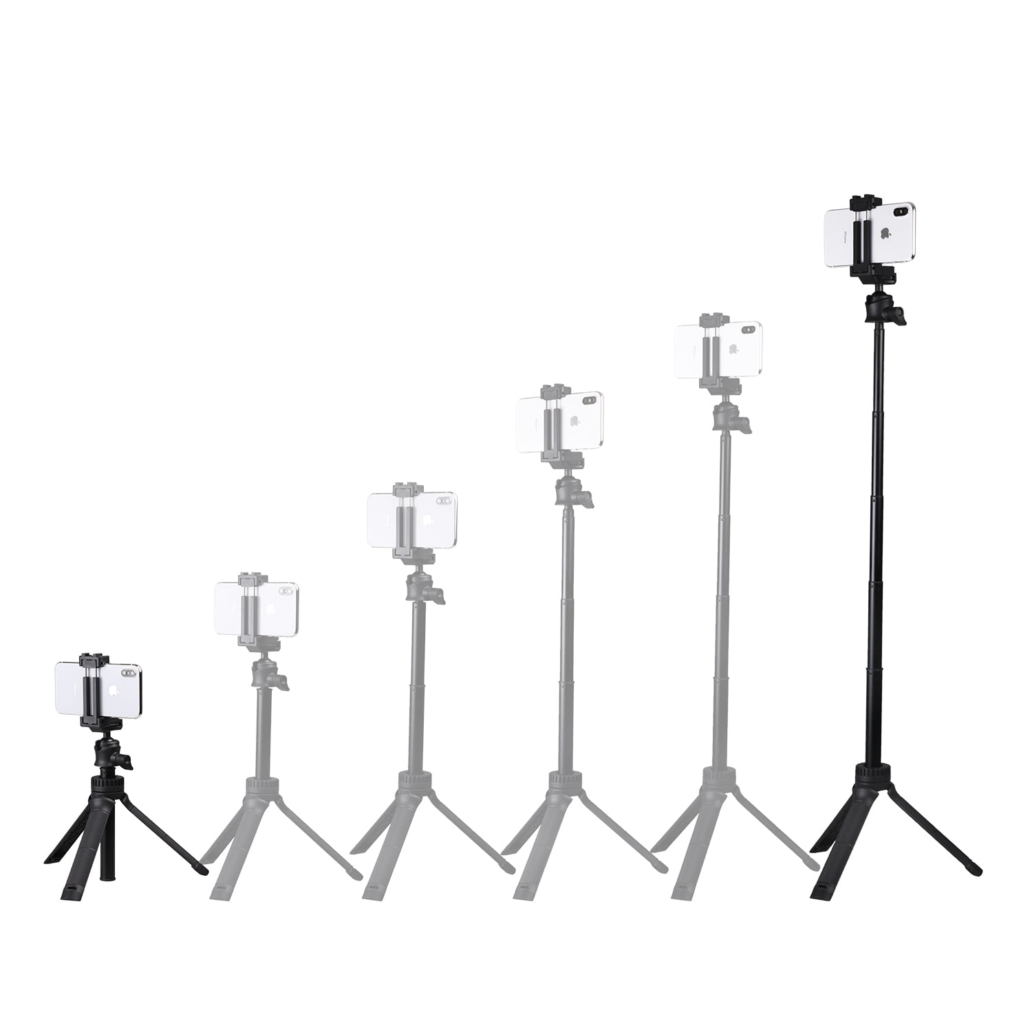 3 in 1 Journalist Selfie Tripod Stand: 12” Table Stand, 36” Floor Stand ...