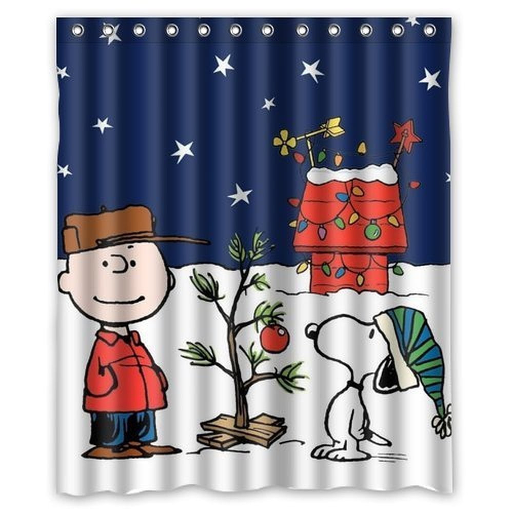 Click here for Touxihaa Charlie Brown Snoopy Christmas Shower Cur... prices