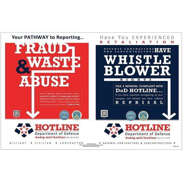 ComplyRight DOD Fraud and Whistleblower Hotline Poster, English (E2250 ...