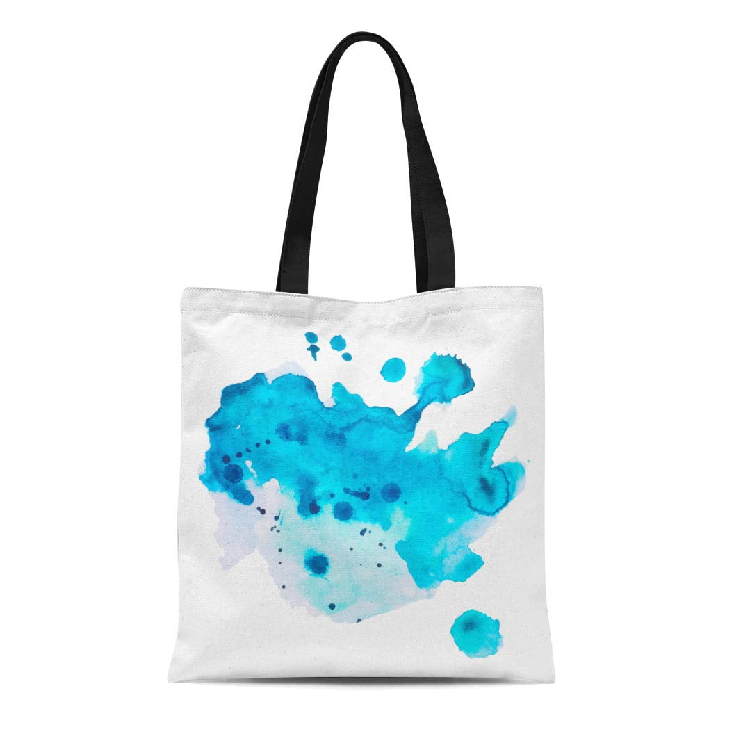 SIDONKU Canvas Bag Resuable Tote Grocery Shopping Bags Blue Splash ...