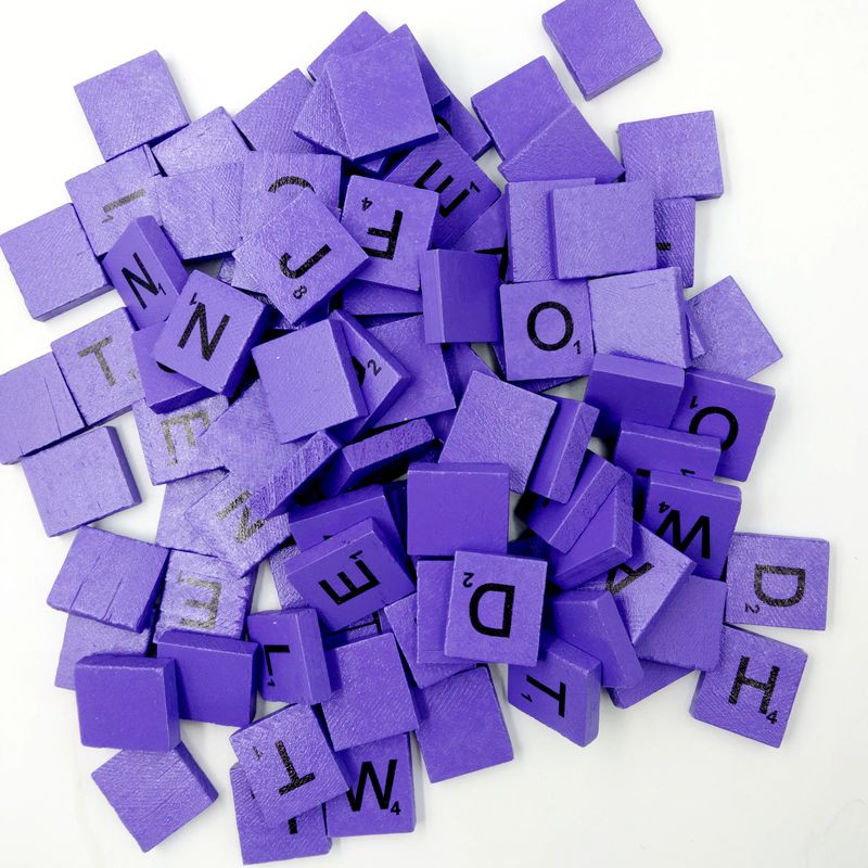〖Hellobye〗100 Wooden Scrabble Tiles Black Letters Numbers For Crafts ...