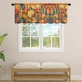 Abstract Forest Semi Sheer Valance Curtains, Boho Fall Geometric ...