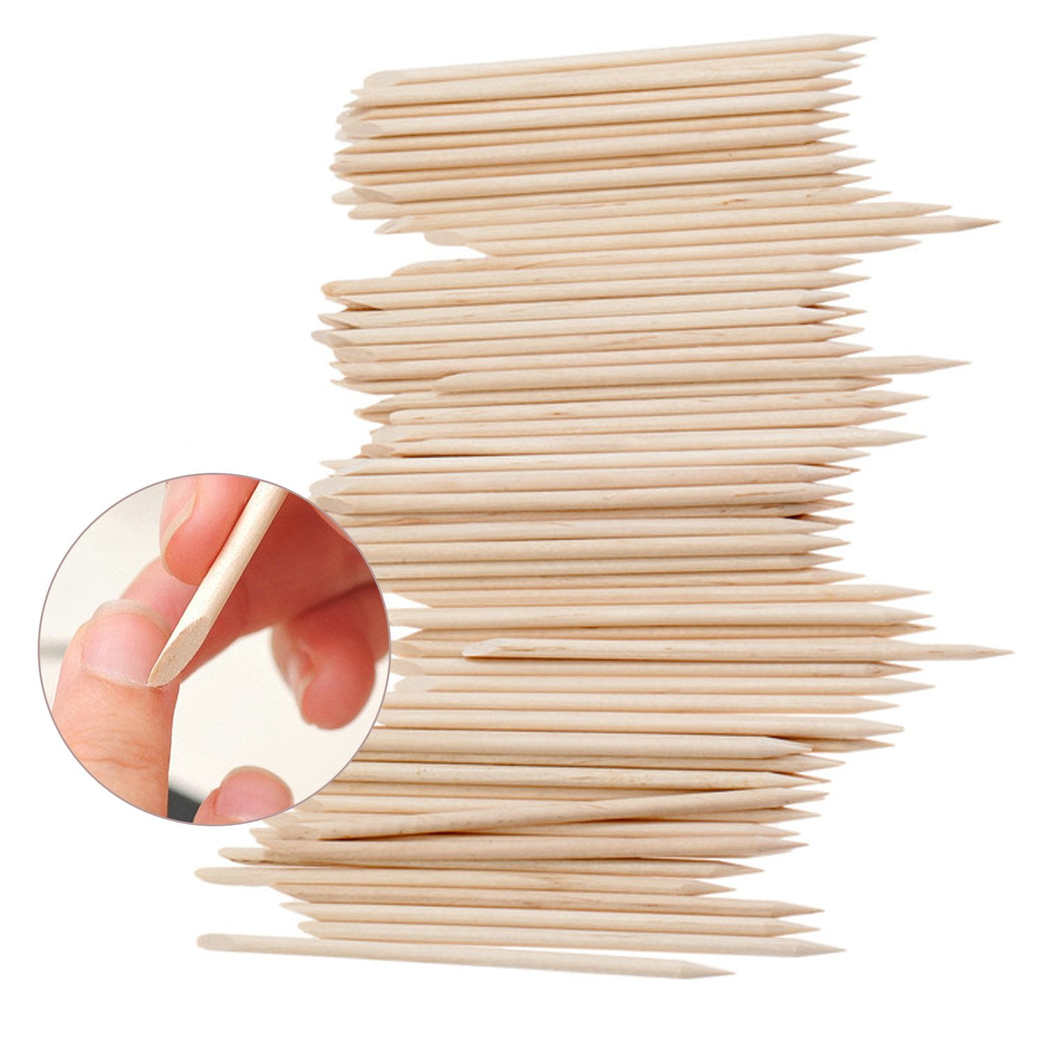 100 Wood Nai Sticks for Manicure And Nail Art Tools With Nailart Orange ...