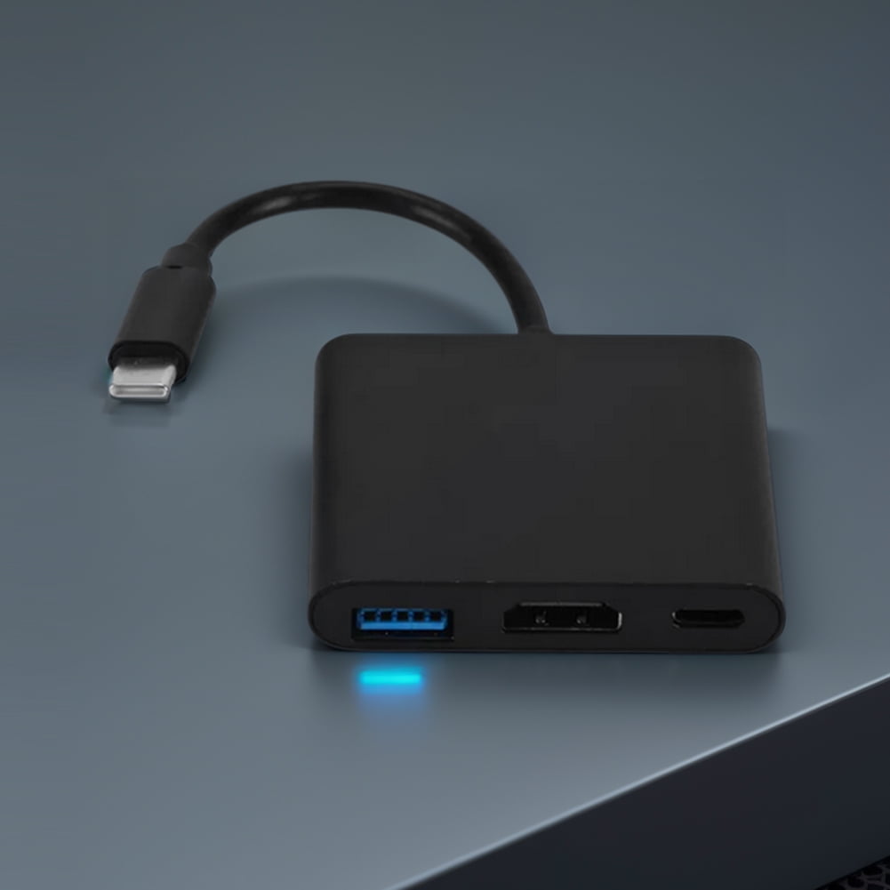 Hub de USB-C 3 en 1 a HDMI, compatible con 100W PD 1xUSB 3,0 para ...