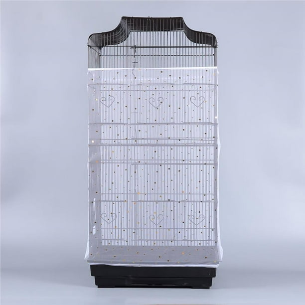 Bird Cage Cover Seed Guard Airy Fabric Mesh Easy Cleaning Elastic ...