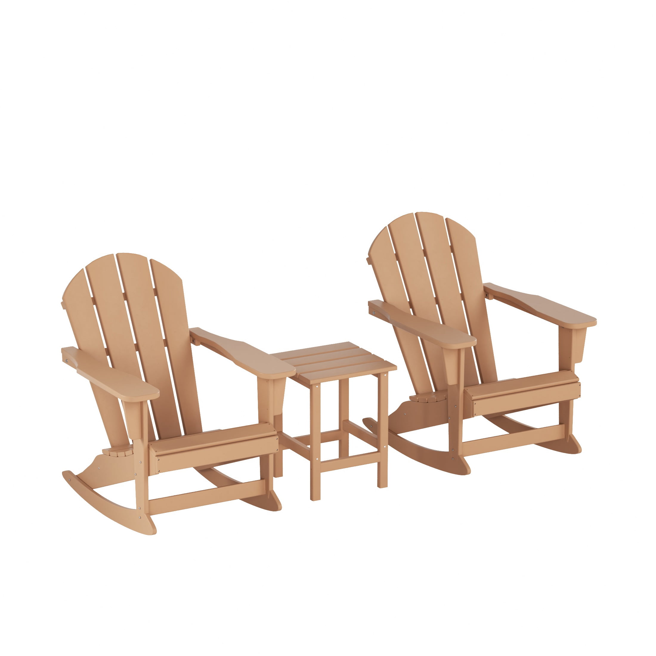 Westintrends Malibu 3 Piece Outdoor Rocking Chair Set All Weather Poly