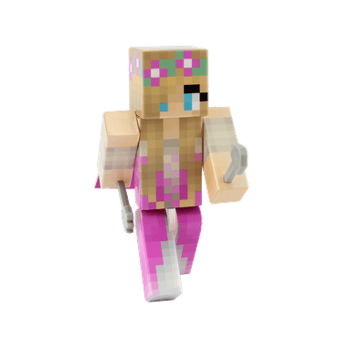 Pink Flower Girl Action Figure Toy, 4 Inch Custom Series Figurines by ...