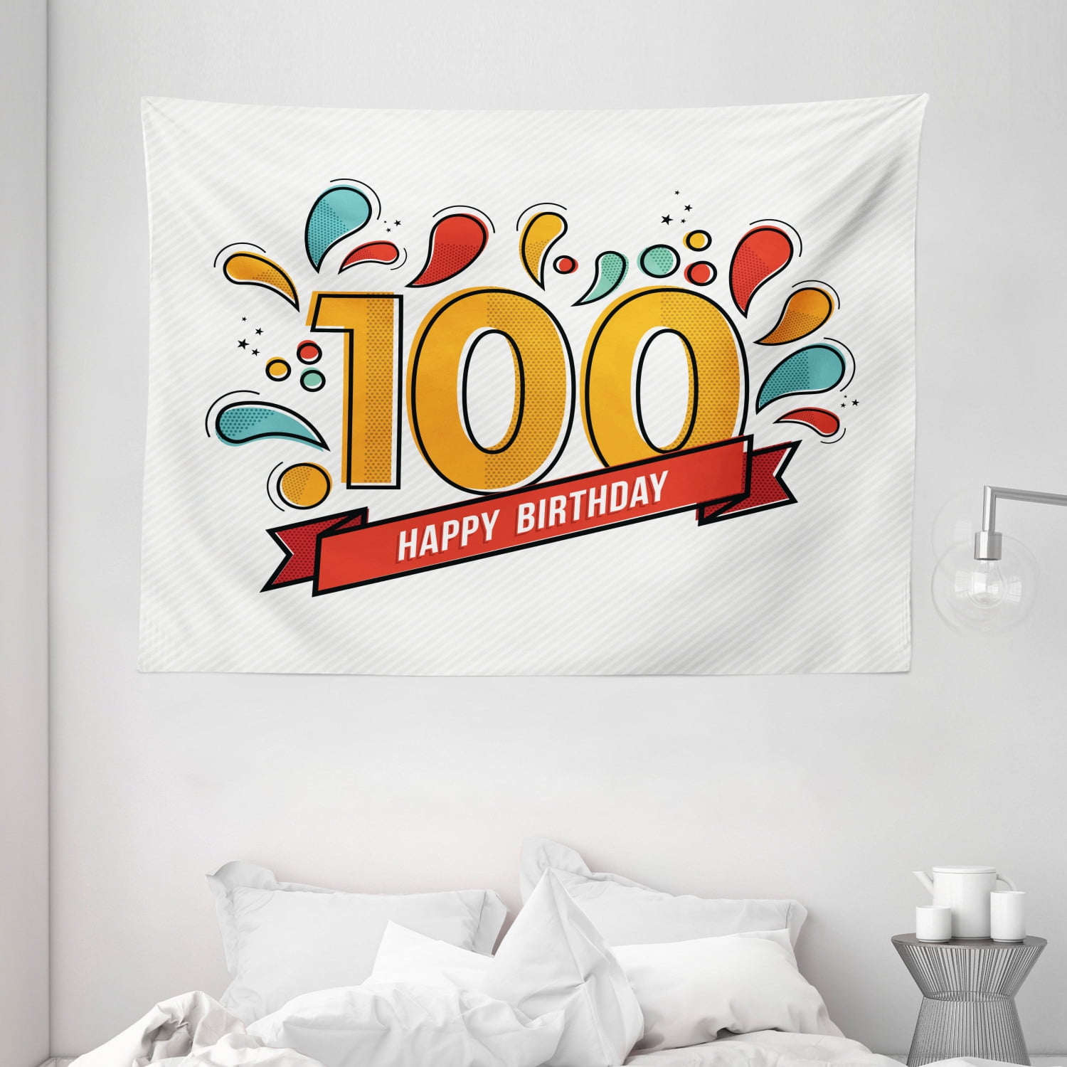 100th Birthday Decorations Tapestry, Grannies Lived for Centuries 100 ...