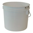 Argee Heavy-Duty Plastic Pail, 1 Gallon White Bucket with Metal Handle ...
