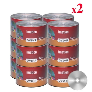 100 Pack Imation DVD-R 16X 4.7GB/120Min Branded Logo Blank Media Recordable Data Disc - Walmart.com