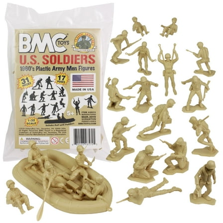 BMC Toys Military Soldier D-Day Tank Battle - 36pc Plastic Army Men ...