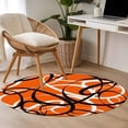 Abstract Wave Line 4ft Round Rug for Cozy Reading Nook Home Office ...