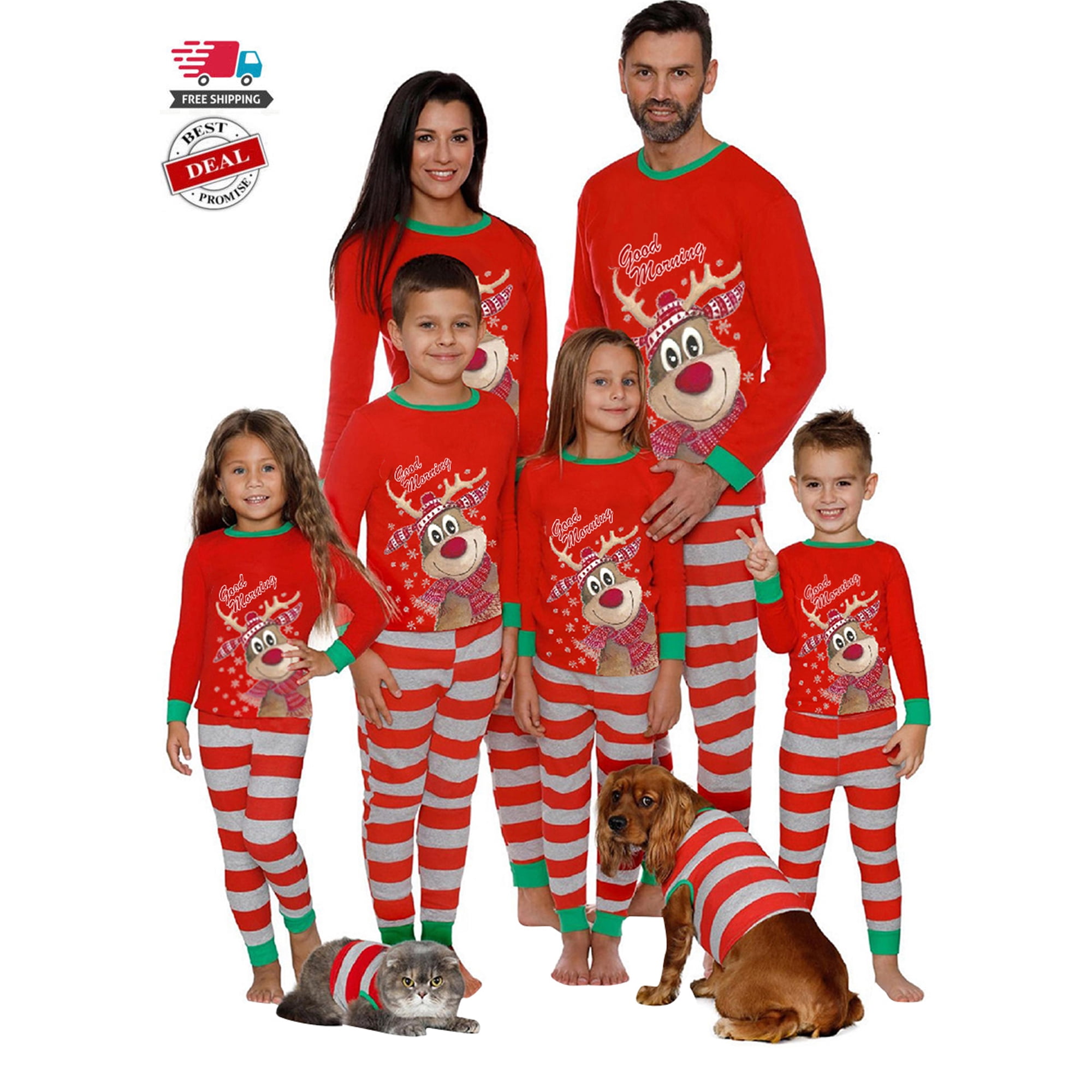 Click here for Caitzr Family Matching Christmas Pajamas  Cartoon... prices