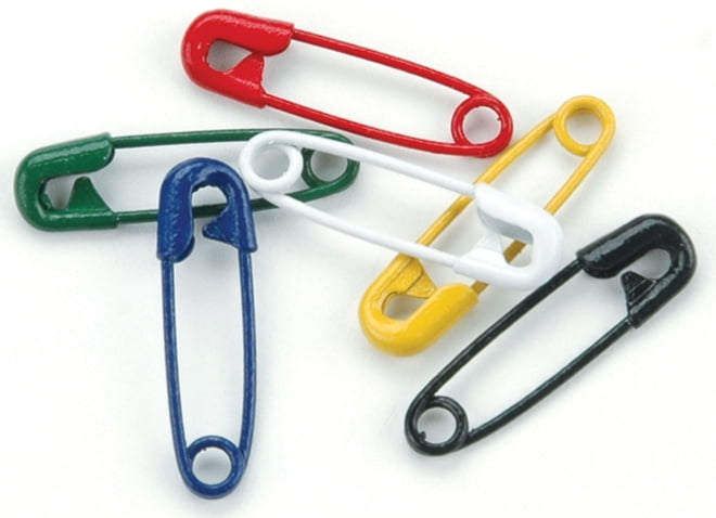 Mini Painted Safety Pins .75" 50/Pkg-Primary - Walmart.com
