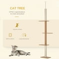 PawHut 89"-102" Floor to Ceiling Cat Tree Cat Climbing Tower, Light ...