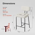 Bar Stools Set of 2, Kitchen Counter stools with Backs and Metal Legs ...