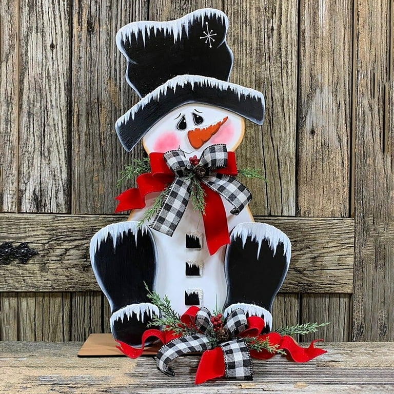 Flat Wooden Snowman Craft