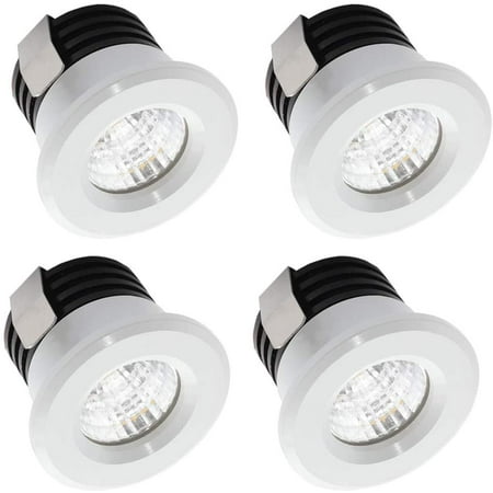 Set of 4 mini LED recessed 3 W warm white spots, mini LED spotlights ...