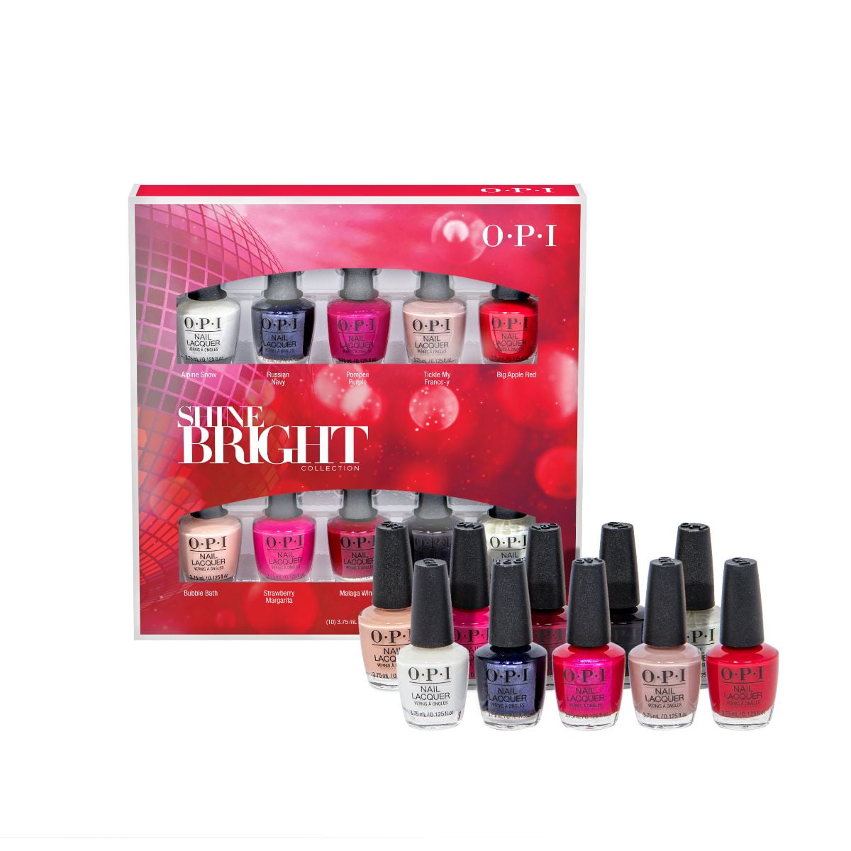 OPI Nail Lacquer - Shine Bright Collection - 10pc Mini Set - 0.125 FL ...