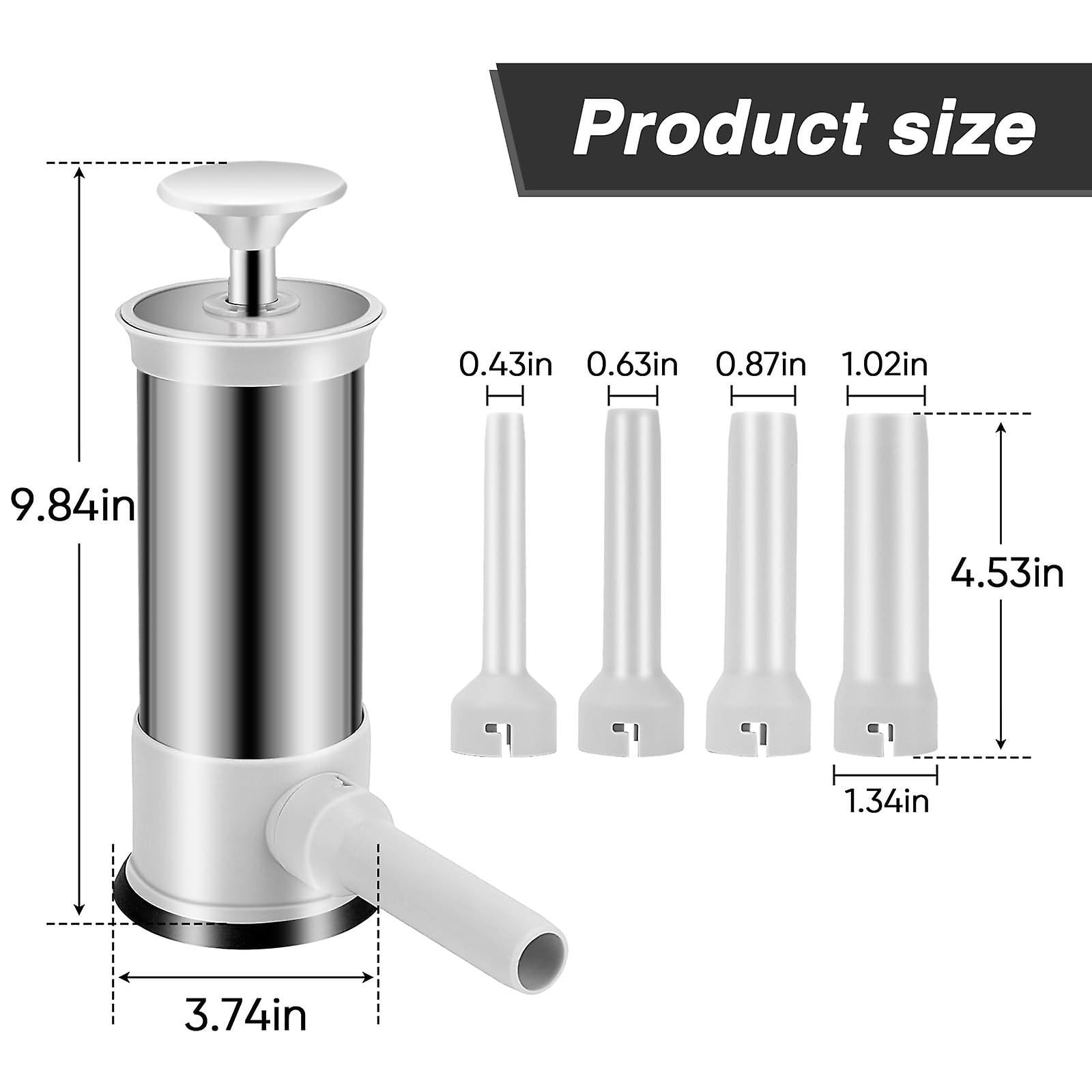 Super Stuffer Manual Sausage Stuffer - Stainless Steel Meat Syringe For ...