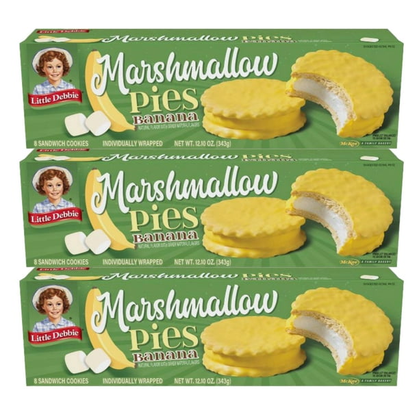 Little Debbie Snacks Banana Marshmallow Pies, Individually Wrapped, 8 ...