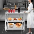 3 Tier Stainless Steel Utility Serving Storage Rolling Car Shelf ...