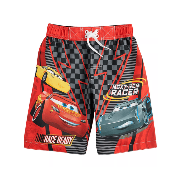 Disney Cars Little Boys' Lightning McQueen Swim Trunks, Sizes 4-7 ...