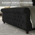 Amerlife King Size Velvet Upholstered Sleigh Bed Button Tufted Easy