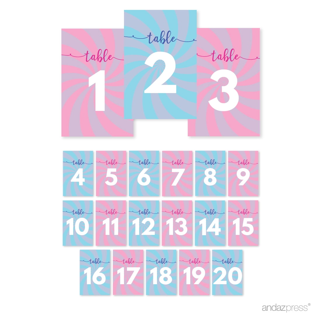 Gender Reveal Baby Shower Pink or Blue, 4 x 6 Single Side Table Numbers ...