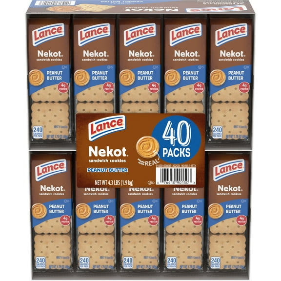 Lance Toasty Peanut Butter Crackers, Sandwich Pack, 1.29 oz, 40 ct ...