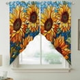 Abstract Sunflower Swag Curtain Valance for Window 2 Panels Yellow ...