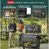 Keter Outdoor Patio Cooler Ice Chest Insulated Beverage Cart Gray, 89.8 ...